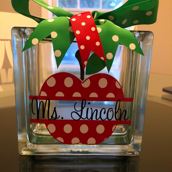 Personalized Glass Block, Teacher Gift, Teacher Appreciation, Teacher ...