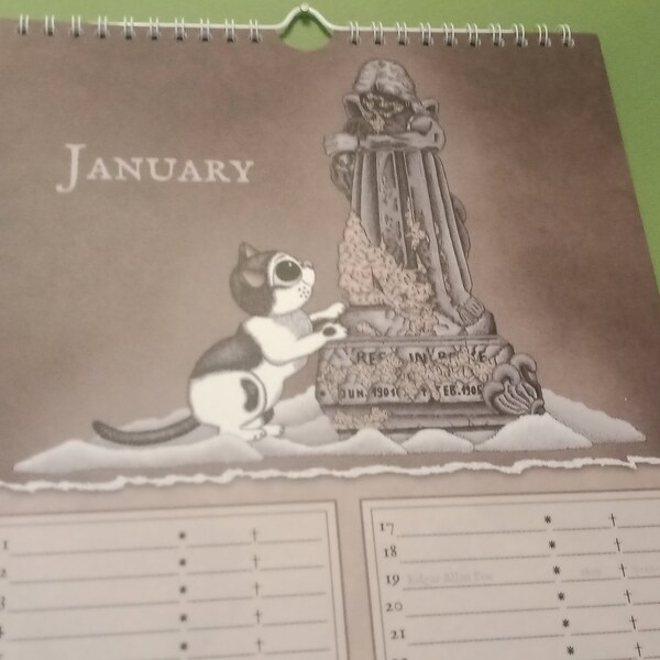 Cat Calendar With Zodiac Signs Perpetual Calendar, Wall Calendar for ...