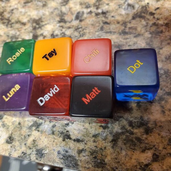 One Custom Dice With Your Choice of Pips - Personalized D6 - Engraved ...
