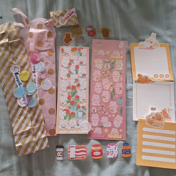 Cute Korean Sticker Sheets, Kawaii Stationery, Kawaii Sticker Sheets ...