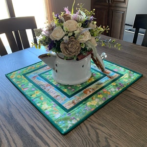 Floral Quilted Table Topper 19.5 Table Topper Summer - Etsy