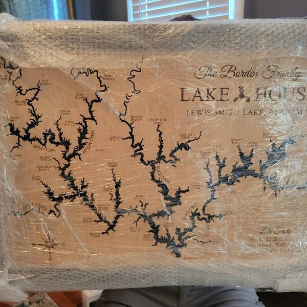Smith Lake, AL; Custom Lake House Decor, Lake Map, Sign, Personalized ...