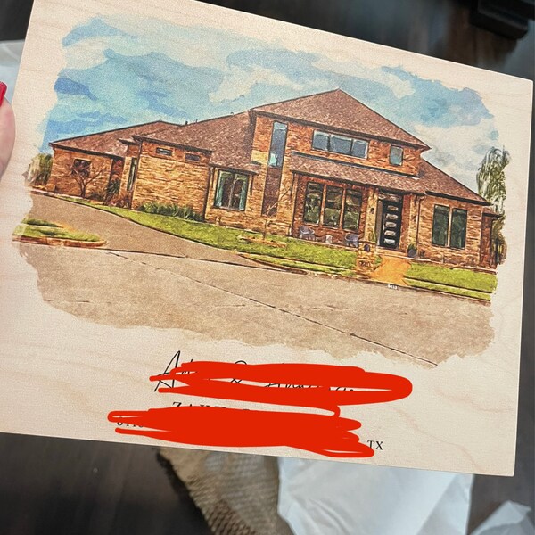 Custom Home Portrait Housewarming Gift First Home Gift Drawing From ...