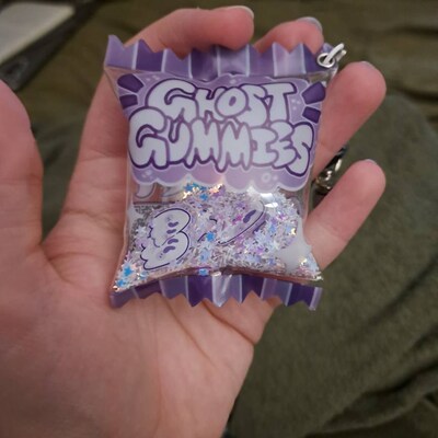 Ghost Gummies Puffy Candy Keychain - Etsy