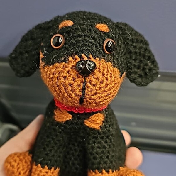 Crochet Pattern Dog/ Amigurumi Rottweiler Puppy Tutorial/ Stuffed Dog ...