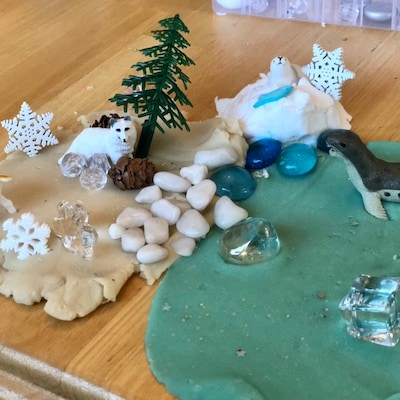 Play Dough Kit, Arctic Play Dough Kit, Polar Play Kit, Sensory Kit ...