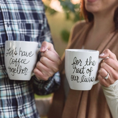 Let's Have Coffee Together Mugs, Proposal Mug,couple's Engagement Mug ...