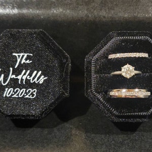 Circle Velvet Ring Box Custom Wedding Ring Box Engagement - Etsy