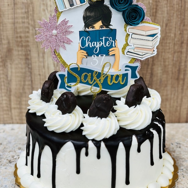 Book Lover Cake Topper Literary Birthday Book Cake Topper 18th Birthday ...