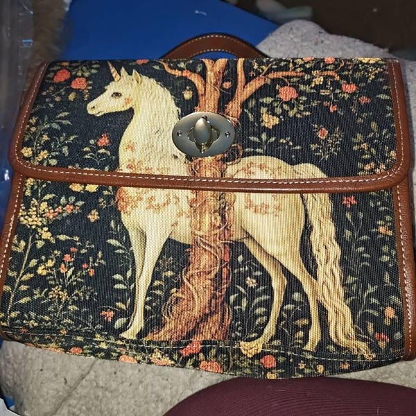 Medieval Woodland Unicorn Satchel, Mystical Unicorn Crossbody Bag ...
