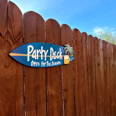 Handmade Surfboard Sign,personalized, Hand Lettered, Party Patio Sign ...