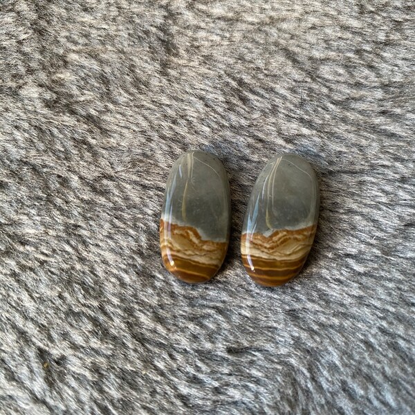 Banded Agate Fancy Shape Matching Pair for Jewelry Making,,, 28X13X5 Mm ...