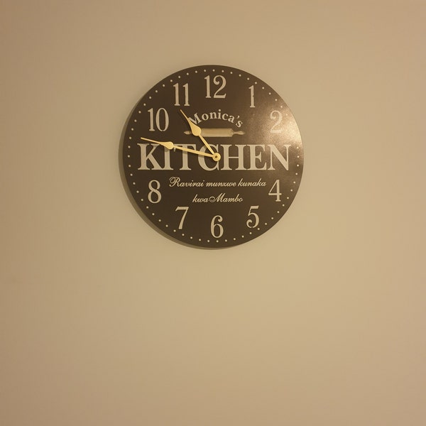 Personalized Kitchen Wall Clock- Black Kitchen Clock - Etsy