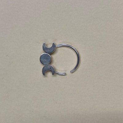 Moon Phases Daith Ring, Sterling Silver Daith Piercing, Daith Hoop ...
