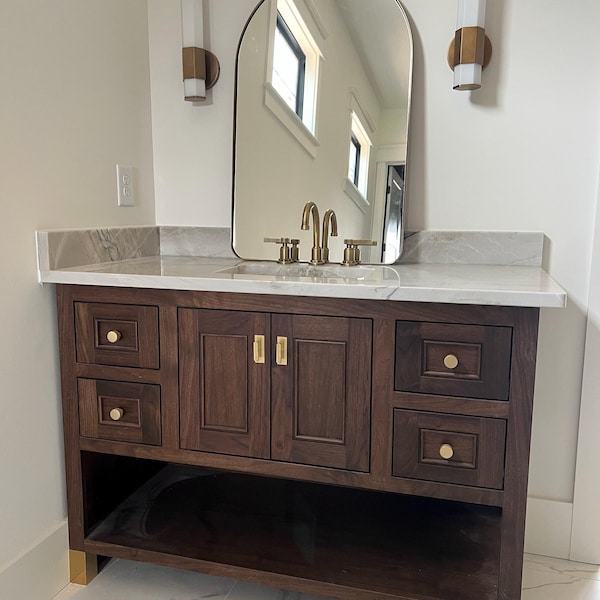 Gold Wall-mount Console Sink Base, Brass Edwardian Sink Base, Gold Sink ...