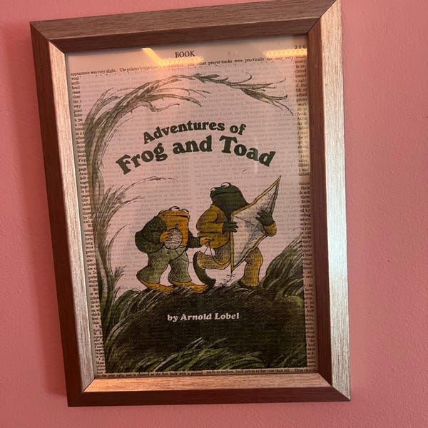 Printable 'frog and Toad' Book Poster Print on Old Encyclopaedia Page ...