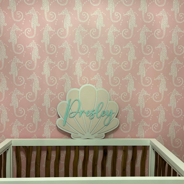 Personalized Seashell Name Sign Under the Sea Wooden Sign Ocean ...