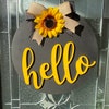 Sunflower Door Hanger Front Door Sign Fall Door Hanger Door Decor Round ...