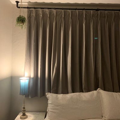 Luxury Heavyweight Linen Dual Pinch Pleat Curtains Textured Checks ...