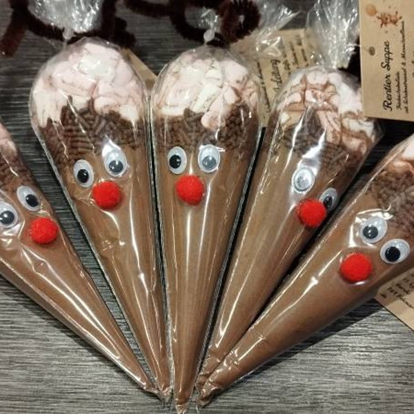 Rentier Suppe, heiße schokolade, - Kakao - Marshmallow - Schokolade ...