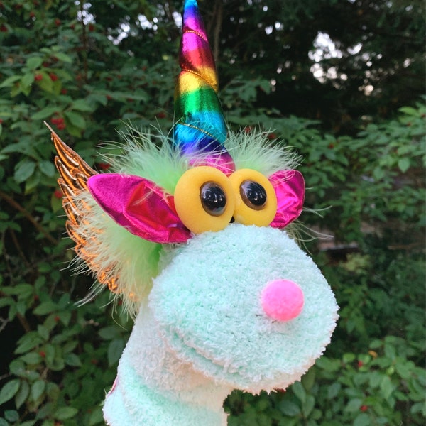 Birthday Gift Red Sock Puppet Girl With Braids, Hand Puppet Gift for ...