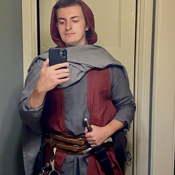 Open-front Surcoat Linen Medieval Overgarment - Etsy