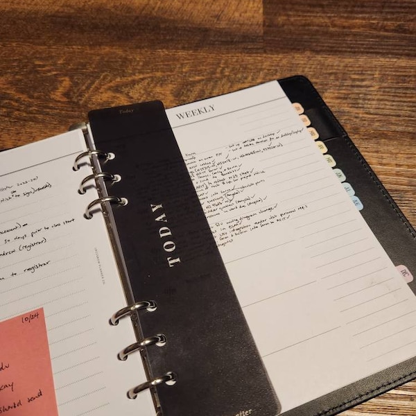 Minimal Planner Page Marker | Black Snap in Today Planner Bookmark for ...