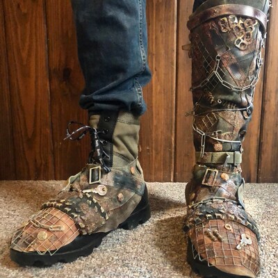 Post Apocalyptic Shin Guards Boot Cover Armor Wasteland Weekend Burning ...