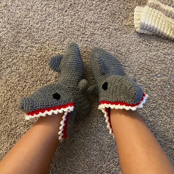 Crochet Pattern Shark Slippers Adult Sizes (EUR Size 35 to 46) - Etsy