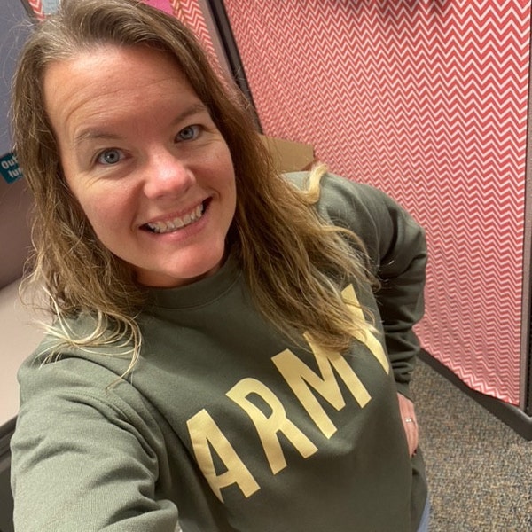 Army Sweatshirt With Name, Personalized Army Sweatshirt, Army Crewneck ...