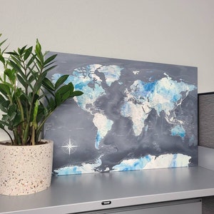 World Map Muted Tones Large World Map Map With Cities City - Etsy
