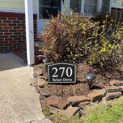 Hanging House Number Sign, Driveway Address Sign, Signpost Sign, Wood ...