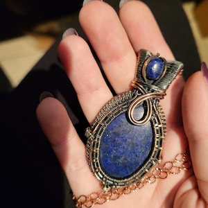 Red Flash Labradorite Gemstone Pendant Copper Wire Wrapped Pendant ...