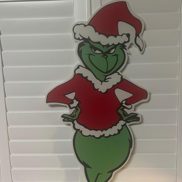 Max the Grinch Dog 3ft High Cut Out Christmas Prop Events Prop 4mm ...