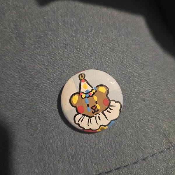 Upcycled Clown Button Pins - Etsy