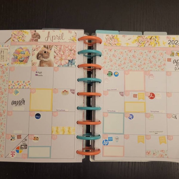 Happy Planner APRIL Monthly Kit Printable, Pastel Easter Monthly ...