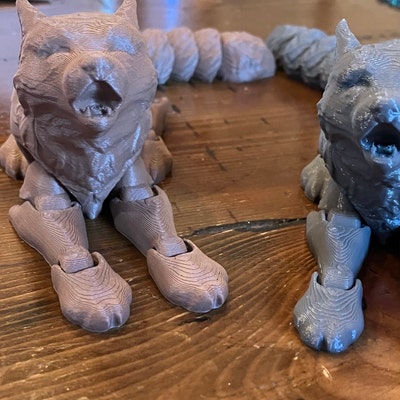 Unique Articulated 3D Printed Wolf Flexible Poseable Howling Wolf ...