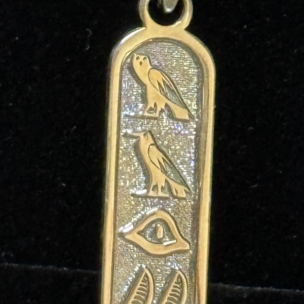 Egyptian Cartouche God Bastet Necklace, Hieroglyph Necklace Jewelry ...