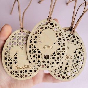Laser Cut File Rattan Easter Basket Name Tags Customizable Easter ...