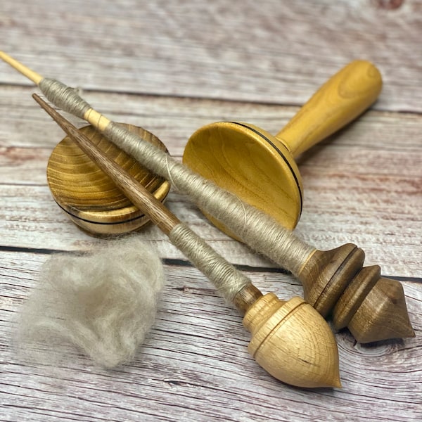 Support Spindle Set: Grey Walnut Shaft & Dark Walnut Whorl 28.8 Cm / 34 ...