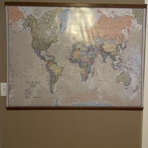 Classic World Map Home Decor, Living Room, Bedroom, Wall Art, Vintage ...