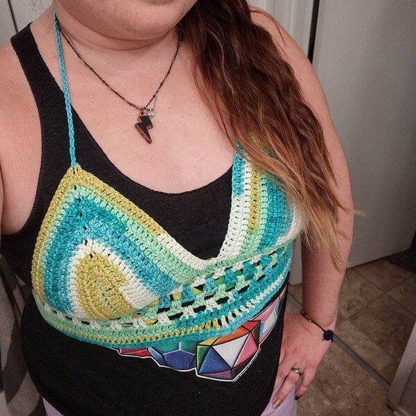 Crochet Bralette, 60's Hippy Boho Top, Crochet Crop Bralette, Festival ...