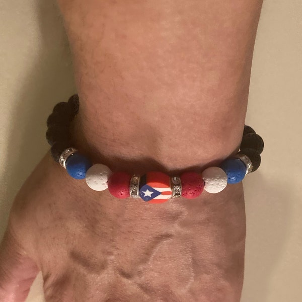 Boricua Bracelets Puerto Rican Flag Bracelets Hematite Gold Obsidian ...