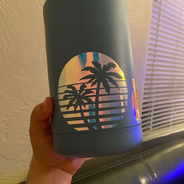 Synthwave Sunset Decal, Vaporwave Vinyl Decal, Retro Bumper Sticker for ...