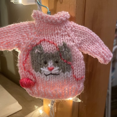 Primitive Christmas Tree Mini Sweater Ornament - Etsy