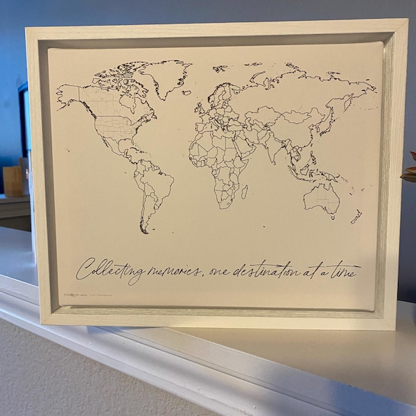 Push Pin Mini World Travel Map - No Labels - Personalizable Cork Pin ...