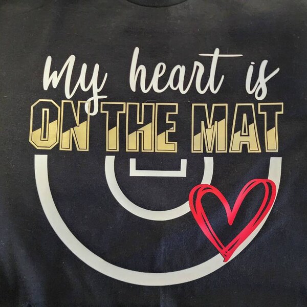 Wrestling SVG My Heart is on the Mat Mom Tee Shirt Love Wrestle Cricut ...