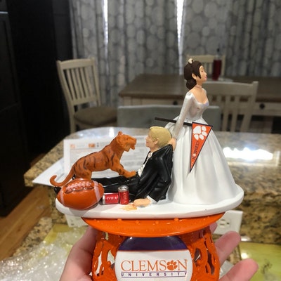 College Football CLEMSON Funny Wedding Cake Topper Sports Groom's Cake ...