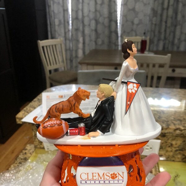 College Football CLEMSON Funny Wedding Cake Topper Sports Groom's Cake ...
