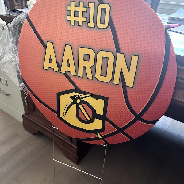 Basketball Sport Cut-out Yard Sign 22x22 With H-stake - Coroplast ...